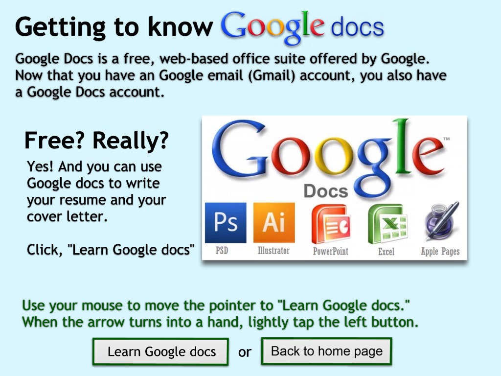 Generations on Line - Learning about Google Docs